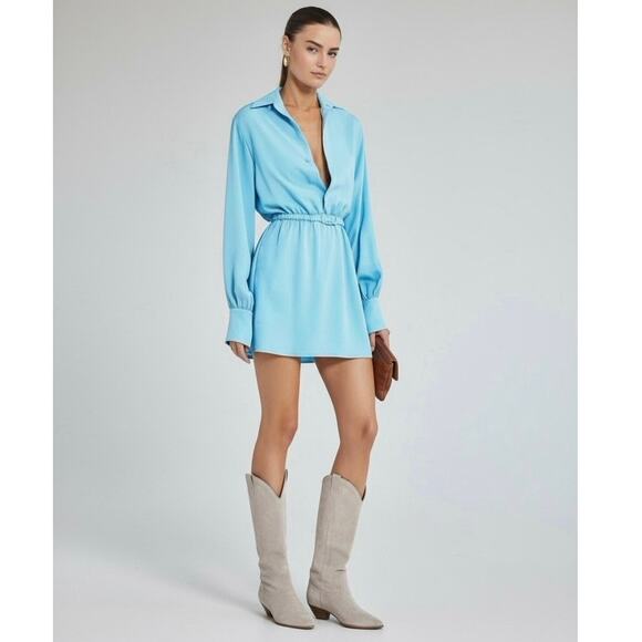 Alexis | Dresses | Alexis Crepe Levina Belted Cuffed Long Sleeve Dress ...